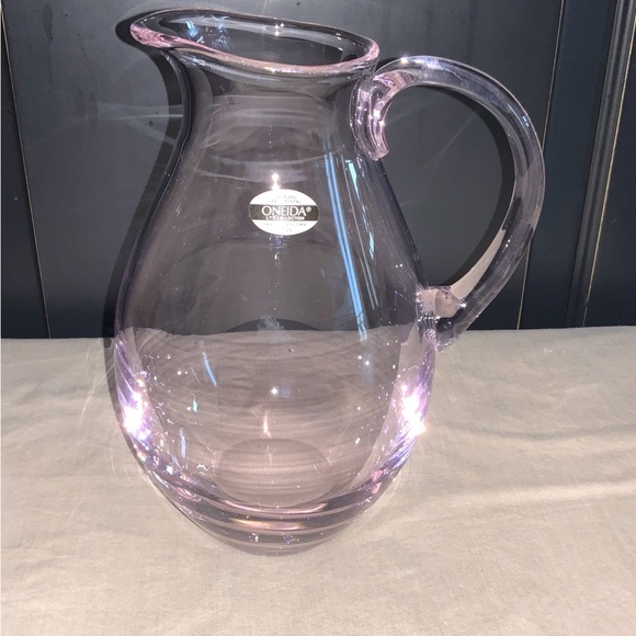 Oneida | Dining | Rare Oneida Mink Pink Lead Crystal Water Pitcher Hand ...